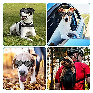 Cobee Puppy Sunglasses, Cute Dog Goggles Adjustable Strap Pet Glasses Small Dog Sunglasses Pet Dog Heart Shaped Anti-Fog Sunglasses Waterproof Windproof UV Protective Glasses for Dogs and Cats