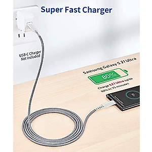 Long USB C to USB C Charger Cable 10ft 2Pack Charging Cord for Samsung Galaxy S22 S23 S20 S21 Plus Ultra FE 5G,Note 20/10,Note10,Note20,A52 A72 A53 5G,Google Pixel 6/6 Pro 4A 5,Fast Charge Power Wire