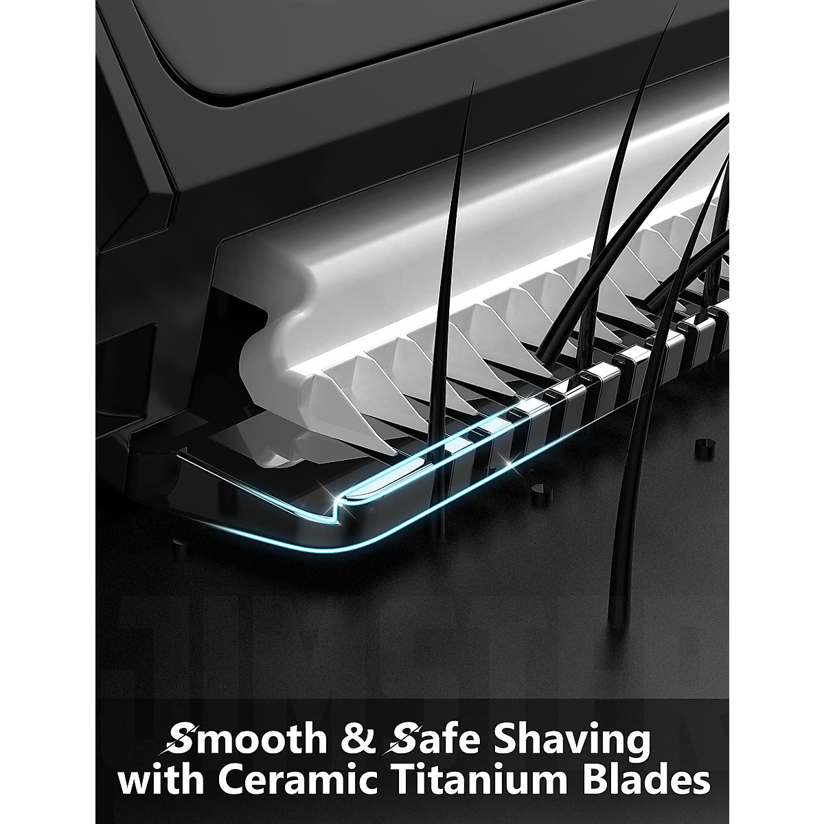 Body Trimmer for Men, [No Nicks, No Cuts] Electric Groin Hair Trimmer, No-Nick Guides Ceramic Blade Heads, Waterproof Wet Dry Clippers for Body, Cordless Male Pubic Trimmer with Lighting Mirror