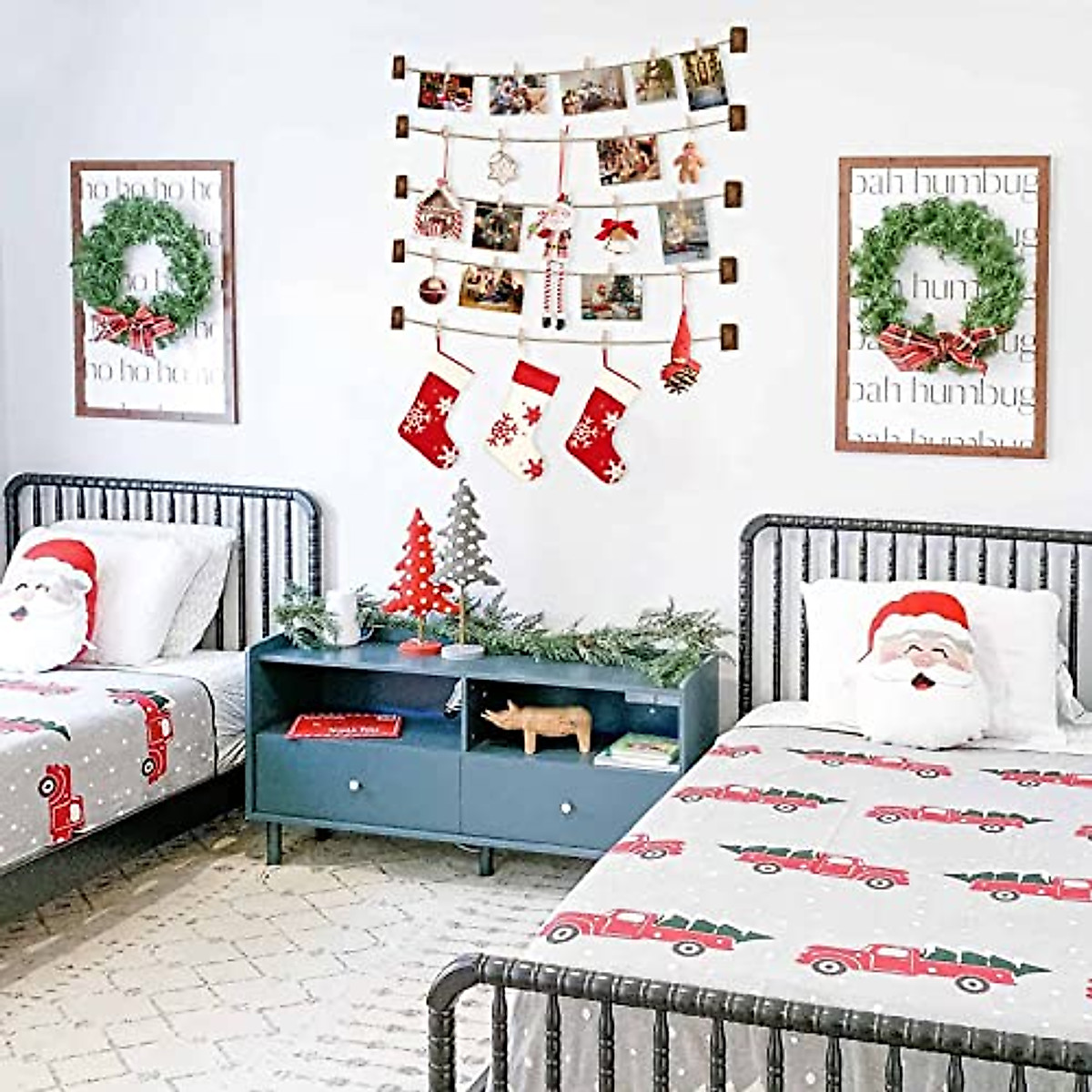 Emfogo Picture Frames Collage Wall Decor Photo Collage Picture frames 4x6 for Wall Hanging with 30 Clips Multi Photo Display for Dorm Room Decor