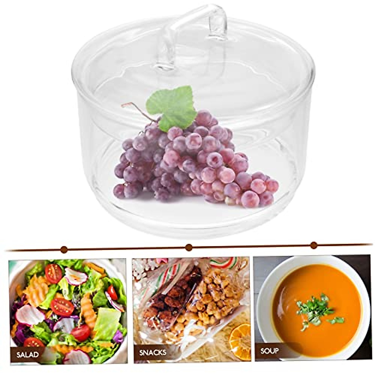 YARNOW Soup Bowl Clear Oatmeal Bowl Glass Steam Bowl Clear Glass Cereal Bowls Mixing Bowls Glass Trifle Bowl Glass Trifle Bowl Glass with Lid Clear Bowls Glass Salad Bowls Glass Bowl Mini