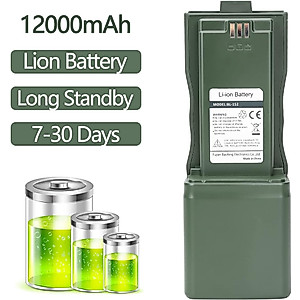 Baofeng AR-152 Original Battery BL-152 Li-ion Extend Battery Large Capacity Compatible with AR-152 Tactical Walkie Talkie Support USB Charger(2Pack,Green)