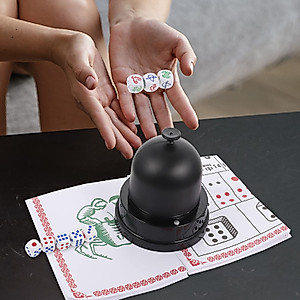 BESPORTBLE Automatic Lucky Dice Roller Cup Set Electrical Shaking Dice Cup Battery Powered Shaker Dice Set Ktv Pub Bar Party Game for Christmas Party Games