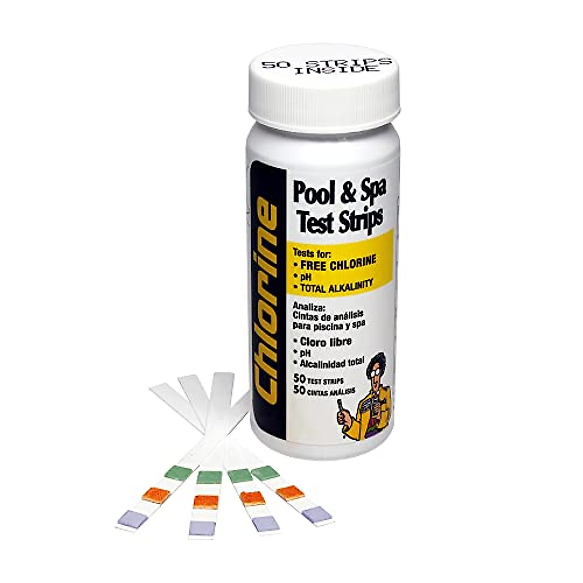 Aqua EZ Chlorine Test Strips 150 Test Strips 3-Way Chlorine, pH and Alkalinity (3 Pack)