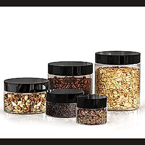 MABUA 6 oz Plastic Containers with Lids 30 Pack BPA Free, Clear Empty Refillable Round Sugar Scrub small Plastic Jars with Lids for Cosmetics, Lotions, Body Butters, Liquid Slime & Beauty Product