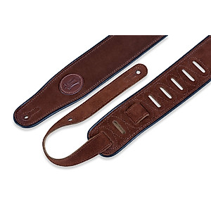 Levy's Leathers MSS3-BRN Signature Series Hand-Brushed Suede Guitar Strap, Brown