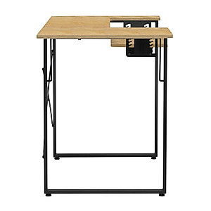 Sew Ready Dart Wood/Metal Multipurpose Machine Table Workstation Desk with Folding Top for Crafts, Sewing, Computers, Laptops, Games, Graphite/Ashwood, 41W