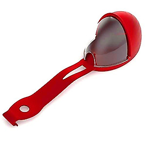 Tees spoon rest with lid- Easy to clean for kitchen counter- use stove top- Dishwasher safe holder- High quality countertop rest- Ladle holder(Red), 13''x4.5''x4''