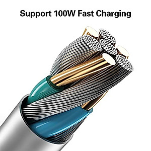 BGNTBUK Se425 Cable 1m 100w Fast Charging Cable 6a Type C Fully Compatible Protocol Super Fast Charging Nylon Braided Charging Data Cable Lighting Cable