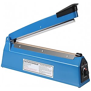 Impulse Heat Sealer Manual Bags Heat 8 Inch Impulse Sealing Machine for Plastic Bags PE PP Bags with Extra Replace Element Grip