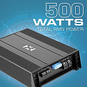 NVX NDA105 4000W Peak (2000W) RMS N-Series Class-D 1-Ohm Stable Monoblock Amplifier with Included Bass Remote Knob