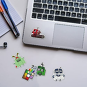 52PCS Numberblocks Stickers for Laptop and computer, Hand account Waterproof Vinyl stickers for Water Bottle Skateboard Guita Car Bumper Luggage,All kinds of Graffiti Decals for Kids Girls Teens