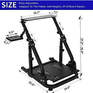 Dardoo G920 Steering Wheel Stand Durable with Adjustable Steering Frame Fit for Logitech G29 G25 G923,Thrustmaster T80 T150 TX F430,Thrustmaster Stand Foldable, Wheel, shifter and Pedal Not Included
