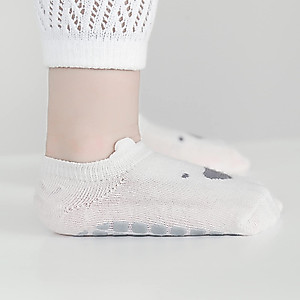 BEHELE Baby Non-skid Socks Toddler Newborn Infant Non Slip Socks with Grips Anti-Slip Unisex Girls Boys Ankle Socks (L(1-3T))