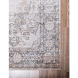 Rugs.com Oregon Collection Rug – 8' x 11' Ivory Low-Pile Rug Perfect for Living Rooms, Large Dining Rooms, Open Floorplans