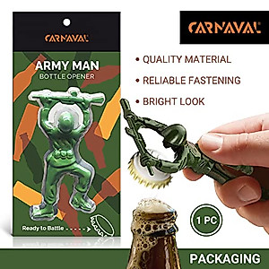 CARNAVAL Green Army Man Bottle Opener - Unique Funny Bottle Opener Bartender Compatible As Coke Bottle Opener - Metal Bottle Opener Man - Mini Soldier Bottle Opener - Creative Cool Bottle Opener