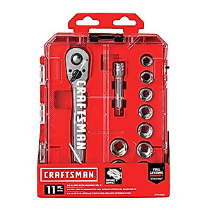 CRAFTSMAN Socket Set with Ratchet, Metric, 3/8-Inch Drive, 11-Piece Set (CMMT12027)