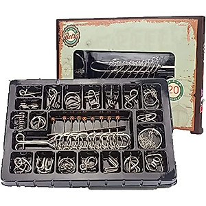 Luban Lock Educational Intellectual Toys, Traditional Brain Teaser, Classical Puzzle Magic Toy, Mind, IQ, and Logic Test and Handheld Disentanglement Games for Kids Teens and Adults. (B)