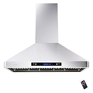 IKTCH Wall Mounted Range Hood 30 inch, 900 CFM Ducted/Ductless Range Hood, Stainless Steel Range Hood with Gesture Sensing & Touch Control IKP02R-30