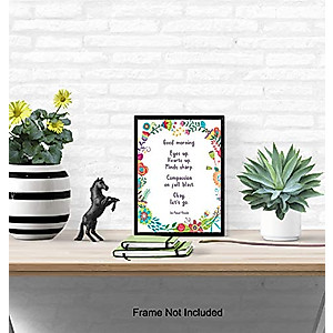 Lin-Manuel Miranda Good Morning Merchandise - Positive Quotes Wall Decor Poster - Motivational Wall Art - Bathroom Decor for Women - Unique Funny Housewarming Gift for Her, Wife - 8x10 Room Decoration