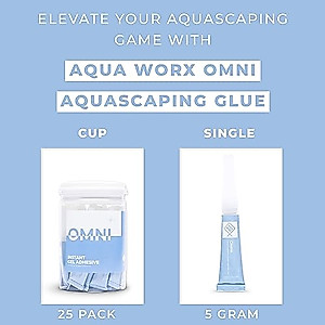 Aqua Worx Omni Aquarium Glue for Aquatic Plants,Coral, Rocks - Safe for Aquariums, Reef Tanks, Non-Toxic Quick Dry (3 Pack)
