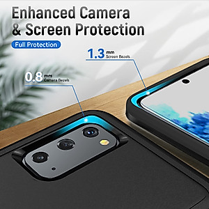 Galaxy S20 Case Samsung S20 Case with 2 Pack Self Healing Flexible TPU Film, YmhxcY [Military-Grade] 360°Finger Ring Holder Shockproof Protective Caser for Samsung Galaxy S20-Black