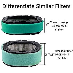 2 Pack 32 083 09-S Air Filter Replacement for Kohler KT715 KT725 KT730 KT735 KT740 KT745 19HP-26HP Engine MTD Cub Cadet Lawn Mower 7000 series Air Filter Reaplces# 32 883 09-S1 32 083 09