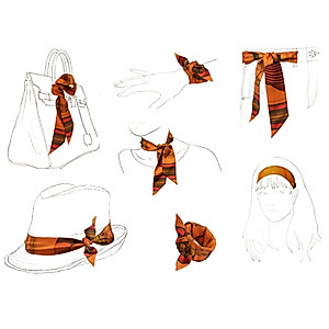 JERLA 100% Mulberry silk Scarf Head Hair Ribbon Handbag Handle wrap Tie Bundle Scarf Neckerchief Scarf for women