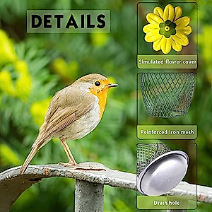 Hummingbird Feeder for Outdoors Hanging, Hanging & Window Two-Mode Horizontal Hummingbird Feeder Tube, with Perch for Standing and Drinking, 12 Feeding Ports, Leak & Bee Proof (Flower Bird Feeder)