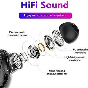 TBIIEXFL Headphones Touch Control with Charging Case Waterproof Stereo Earphones in-Ear Built-in Mic Headset Premium Deep Bass for Sport