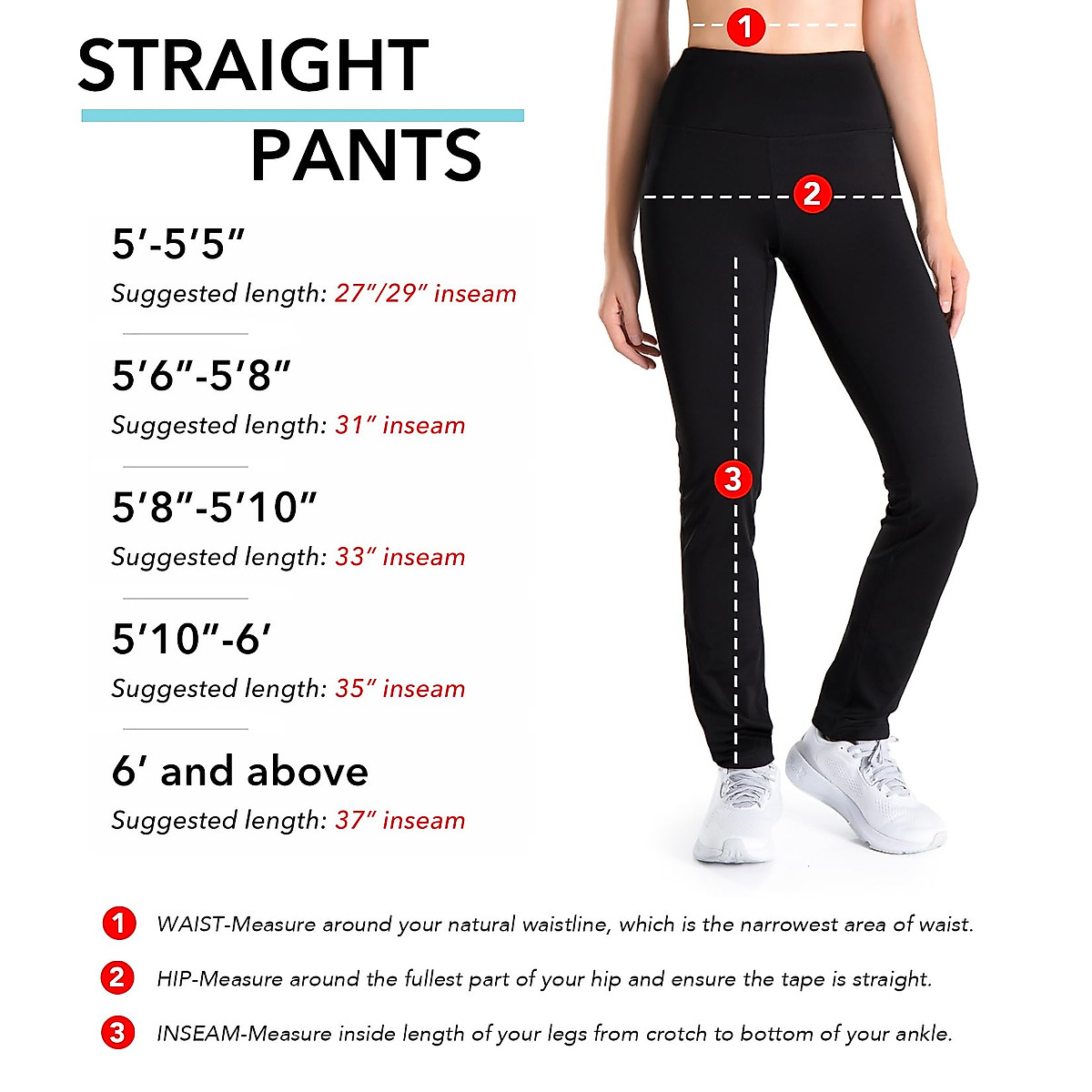 Yogipace,2 Back Pockets,Petite Women's 29" Fleece Lined Thermal Yoga Straight Leg Warm Sweatpants Winter Snow Pants,Black,Size M