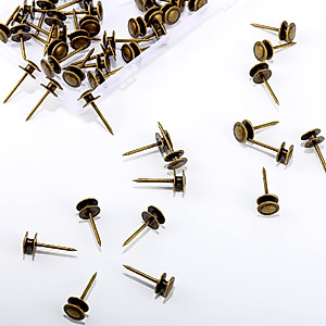 Hotop 25 Pieces Double Headed Picture Hangers Nails Small Head Hanging Nails Picture Photo Hanging Hook Pins Decorative Nail Hook Hangers for Home Office School (Bronze) as shown MY-Hotop-11068