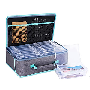 Find Scrapblooms Photo Storage Box with 18 Inner 5" x 7" Clear Photo Case,Craft Storage box for card,stickers,seed,craft supply,Craft Tool Bag For Women