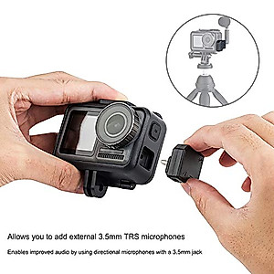 Dual USB-C 3.5mm Mic Adapter for DJI Osmo Action (Not Compatible with DJI Osmo Action 2 and Action 3) Charging and Data Transferring, Audio Adapter Vlogging Accessories for OSMO Action Camera
