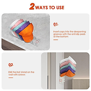 Hat Stand for Baseball Caps, 2 Pack Hat Organizer and Display, Acrylic Hat Rack for 14 Baseball Caps for Bedroom, Closet, Dresser, Entryway, Office