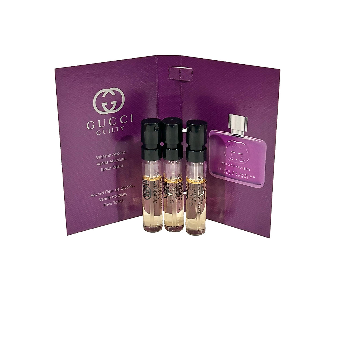 Gucci Guilty Elixir Sample Perfume Women Elixir Parfum Sample Pour Femme Spray 1.5 ml / 0.05 oz - set of 3