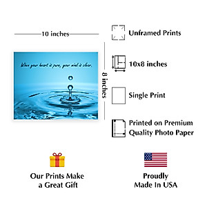 When Your Heart Is Pure, The Mind Is Clear - Water Ripple Positive Affirmations Wall Decor, Inspirational Wall Art For Home Decor, Living Room Decor, Home Office Decor, Yoga Zen Decor, Unframed - 8x10