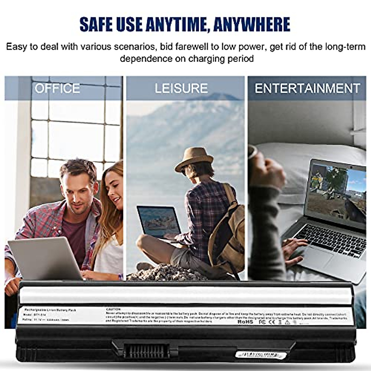 ARyee BTY-S14 5200mAh Laptop Battery Replacement for MSI GP60 GE60 CX61 GE620DX Series GE60 GE70 CR41 CX61 CR70 BTY-S14 BTY-S15 GE60 GE70 CR41 CX61 CR70 CR650 FR400 FX420 Notebook Battery