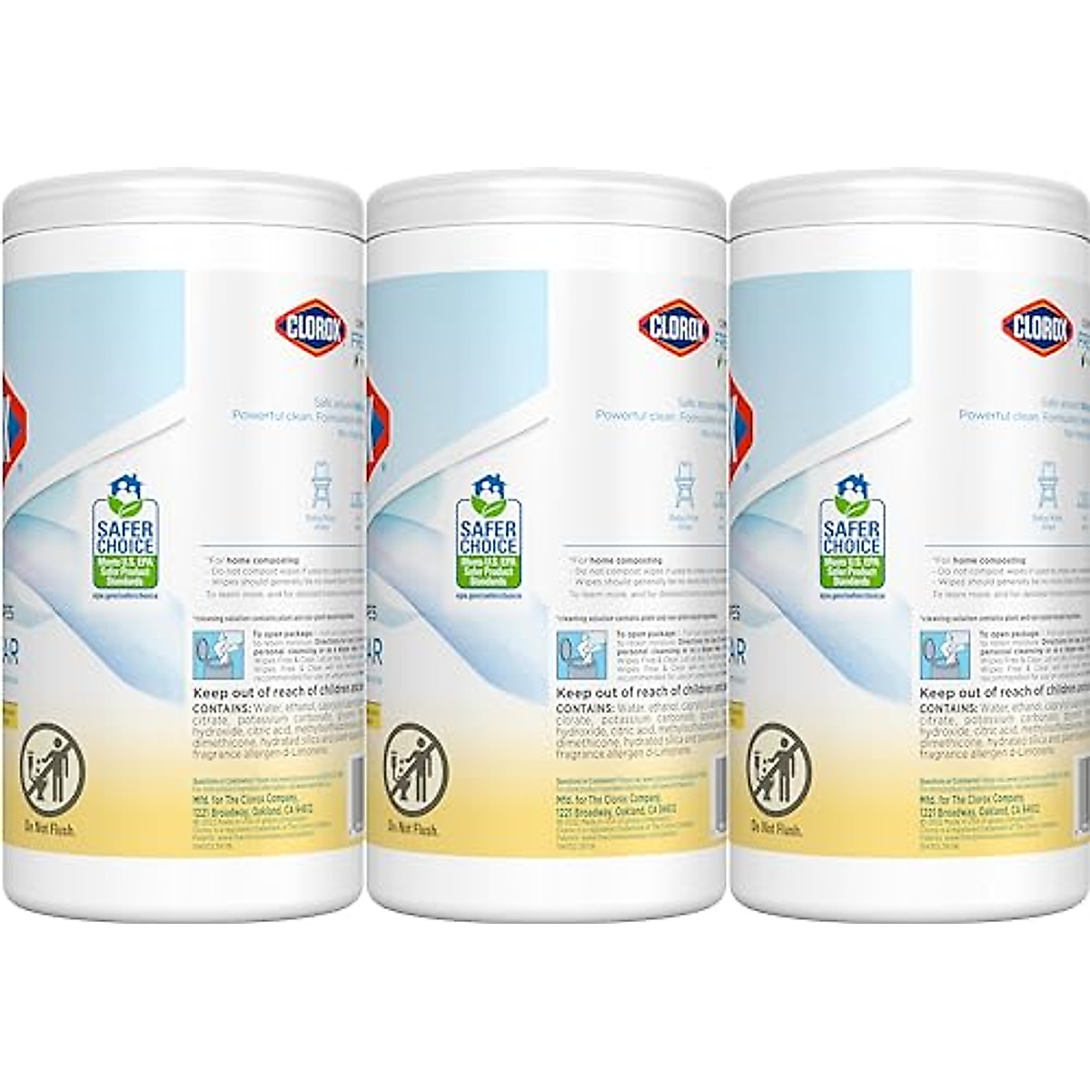 Clorox Compostable Cleaning Wipes - All Purpose Wipes - Household Essentials, Simply Lemon, 75 Count (Pack of 3)