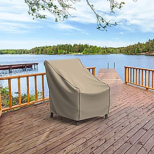 Budge NeverWet Mojave Patio Chair Cover, Black Ivory, Small