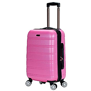 Rockland Melbourne Hardside Expandable Spinner Wheel Luggage, Pink, Carry-On 20-Inch