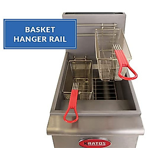 Kratos 29Y-010 Commercial Restaurant Gas Floor Fryer - Three Burners - 40 lb. Capacity - Natural Gas