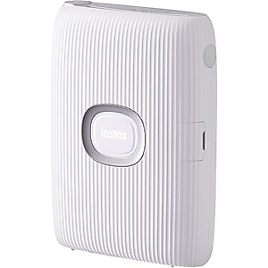 Fujifilm 16767155 Instax Mini Link 2 Smartphone Printer, Clay White Bundle Instax Mini Twin Pack Picture Format Instant Film (20 Shots), Deco Gear Hard EVA Case and Microfiber Cloth