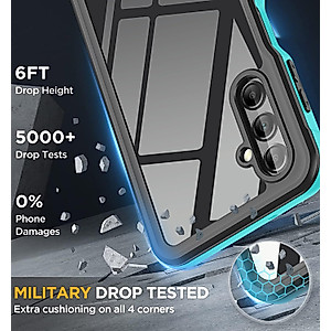 Dewfoam for Samsung Galaxy A14 5G Case Waterproof, [Built-in Screen Protector] [360° Full Body] Heavy Duty Shockproof Dustproof Protective Phone Case for Samsung A14 5G (2023) (Teal)