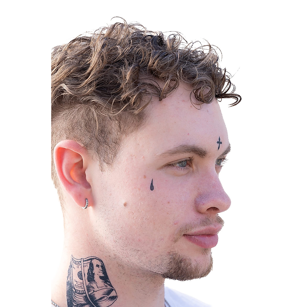 Thug Ink Temporary Tattoos - Volume I - 10 Temporary Tattoos ~ Face Tattoos ~ Teardrop, Cross, Praying Hands, etc~ Thug Life ~ Fake Tattoos ~ Water-transfer Tattoos