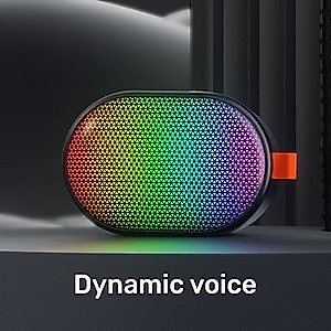 ROFALL Bluetooth Speakers Portable, Wireless Speaker with RGB Lights, HD Sound, 5 Watts, Compact Size, Dual Pairing, TWS, Waterproof, Suitable for Mobile Phones, Tablets and Laptops