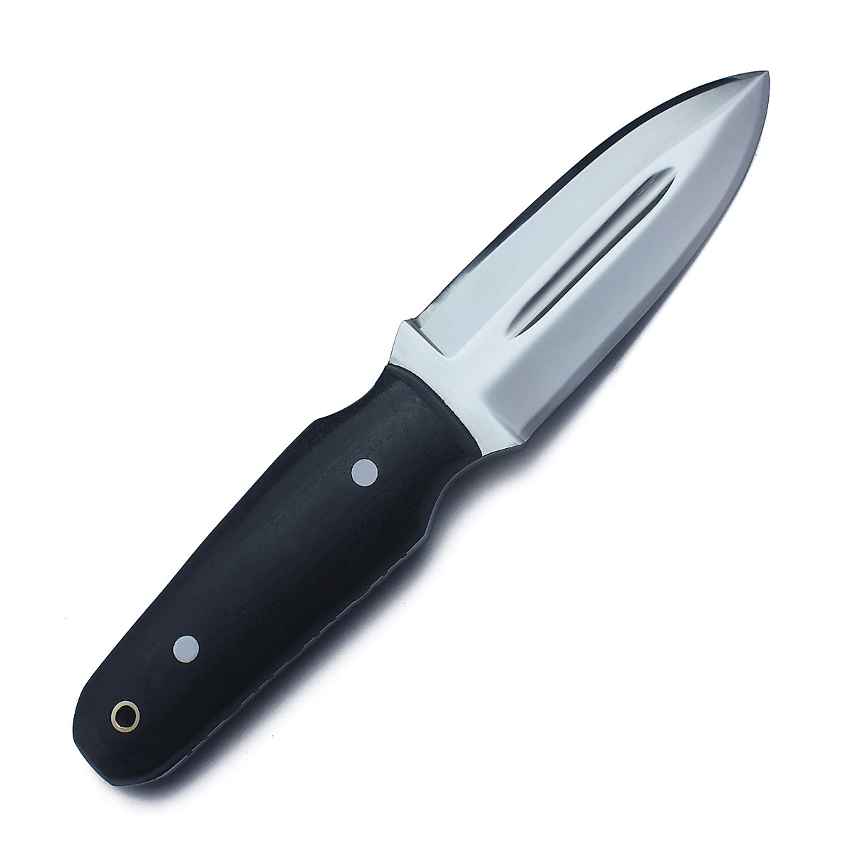 GCS Handmade Micarta Handle D2 Tool Steel Tactical Hunting Knife with leather sheath Full tang blade designed for Hunting & EDC GCS 187 Black