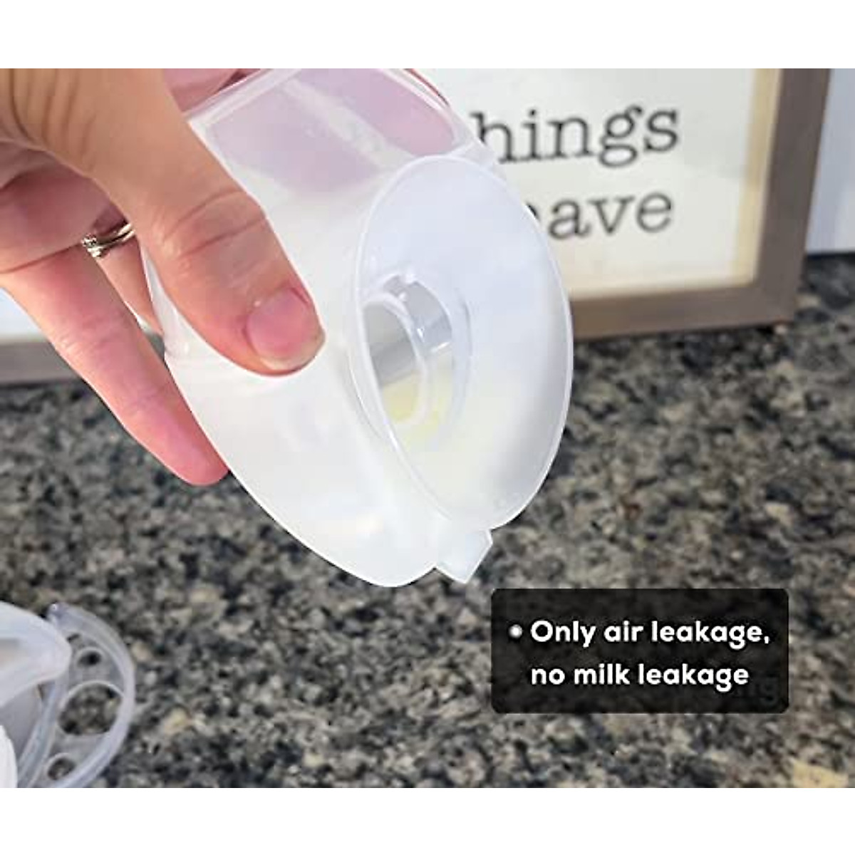 Manual Wearable Breast Pump for Breastfeeding(2Pcs)︱Hands Free, Kick-Proof︱Leakproof with Sealed Flange︱Comfortable for Long Wear︱Replace Nursing Pad︱Small and Easy to Carry