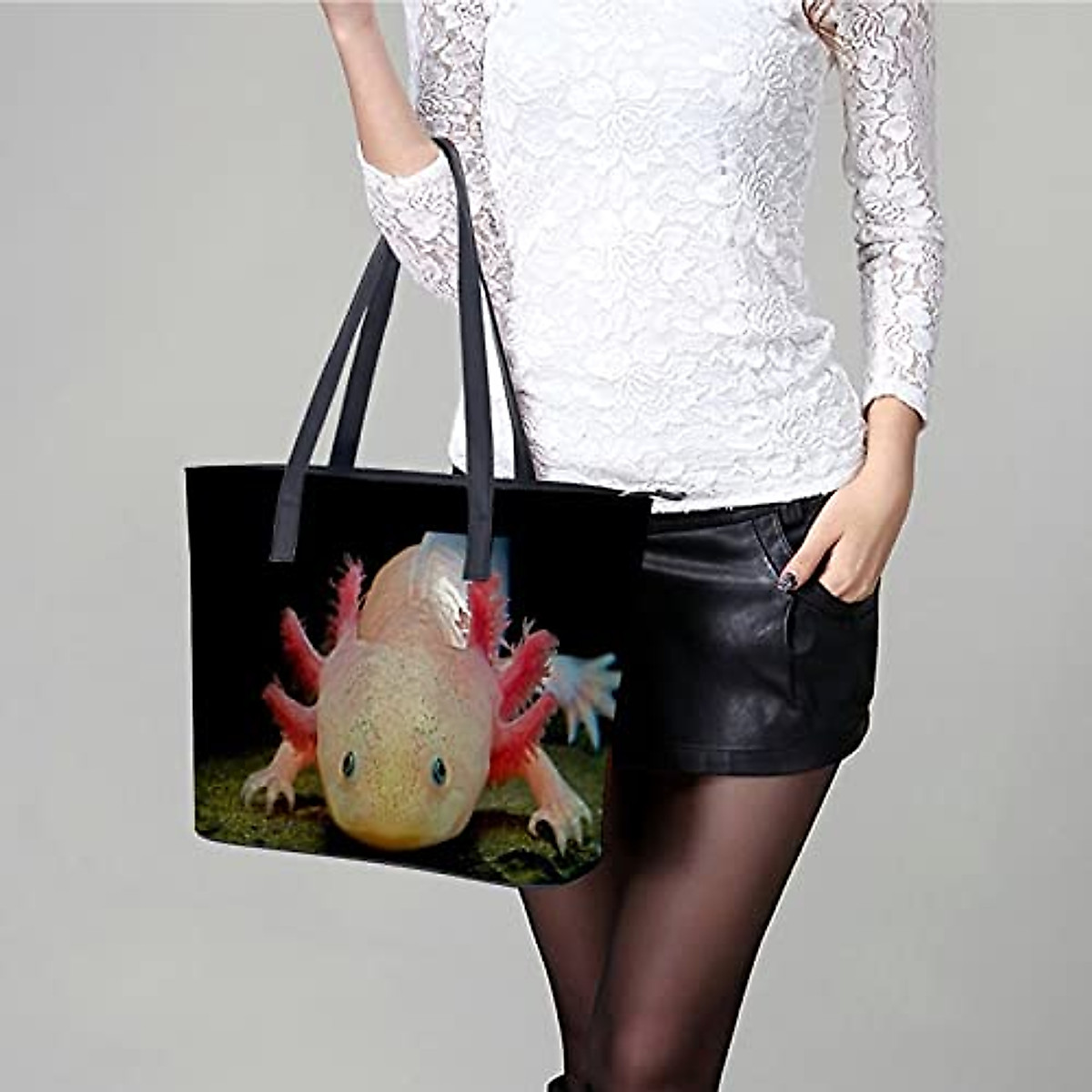 Axolotl Women's Tote Bag PU Leather Shoulder Bag Handbags Purse For Work Shopping Travel
