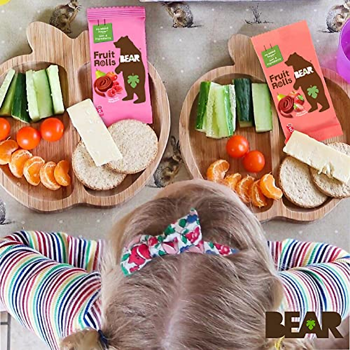 BEAR Real Fruit Snack Rolls - Gluten Free, Vegan, and Non-GMO - Strawberry – Healthy School And Lunch Snacks For Kids And Adults, 0.7 Ounce (Pack of 12)
